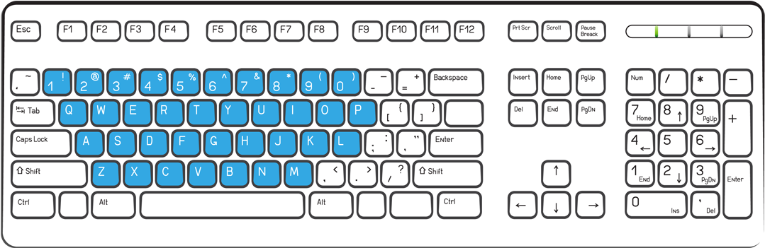 Download A Typical Keyboard With The Letter And Number Keys - Computer ...