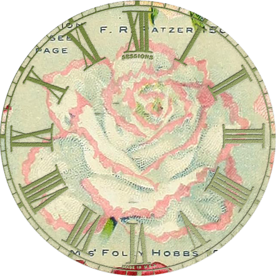 Download Wings Of Whimsy Clock Face Printable, Rose Clock, Background ...