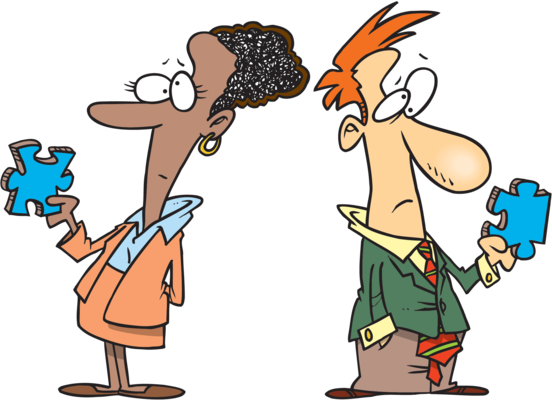 Download Confused People With Puzzle Pieces - Cartoon On Confused Man ...