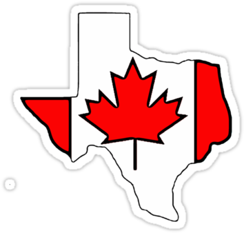 Download Transparent Texas Outline Canada Flag Stickers By ...