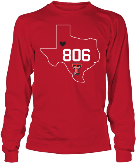 Download Texas Tech Red Raiders Area Code 806 State Outline - Alpha ...