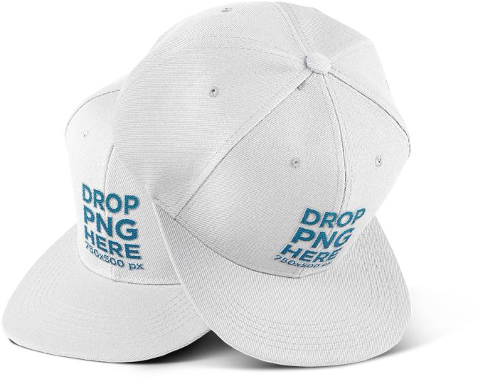 Download Hat Mockup Featuring Two Snapbacks Over A Png Background ...