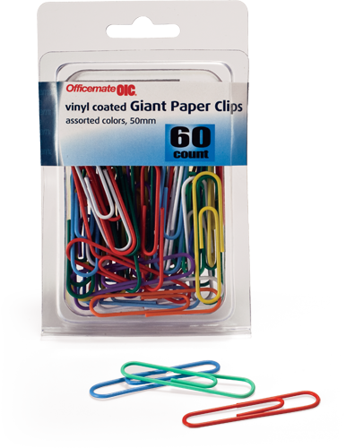 Download Officemate Oic Giant Vinyl Coated Paper Clips - Oic Paper ...