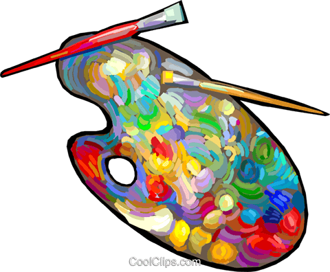 Download Paint Palette And Brushes Royalty Free Vector Clip - Tavolozza ...