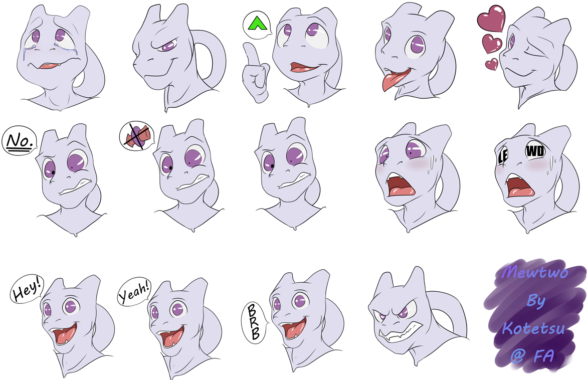 Download Mewtwo Stickers V2 - Mewtwo Telegram Stickers - Full Size PNG ...