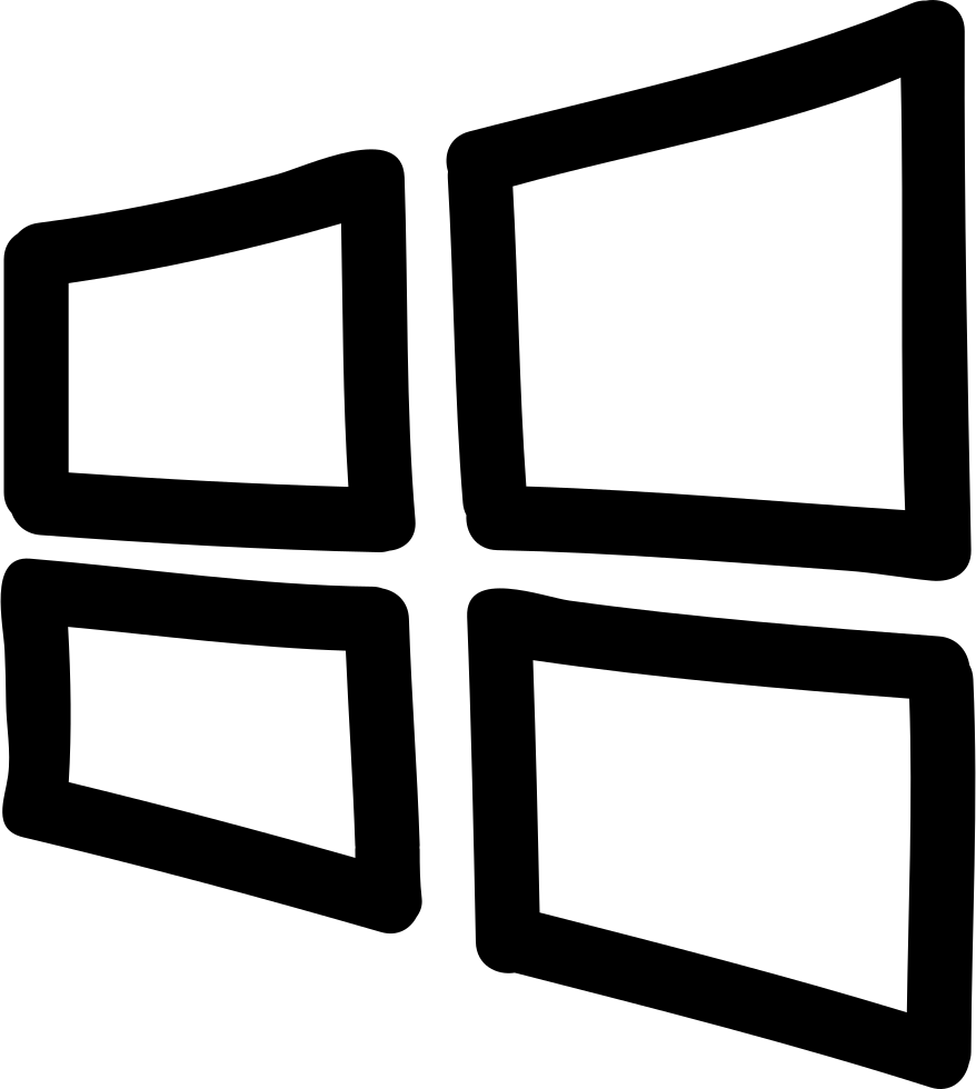 Download Windows Hand Drawn Logo Outline Comments - Full Size PNG Image ...