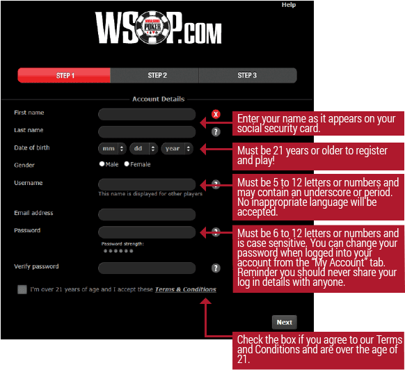 Download Wsop Registration Step - Full Size PNG Image - PNGkit