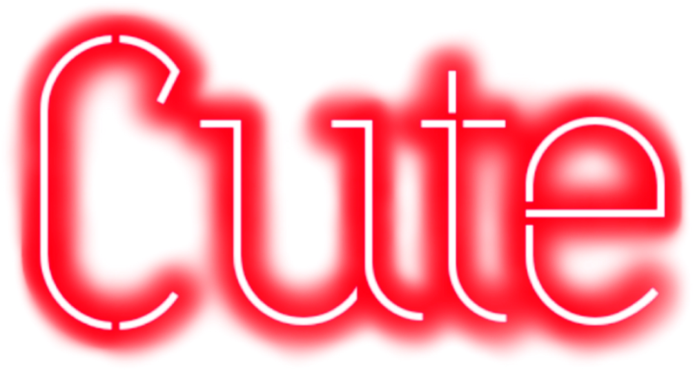 Download Cute Neon Kawaii Word Text Typography Freetoedit 귀여운 - Full ...