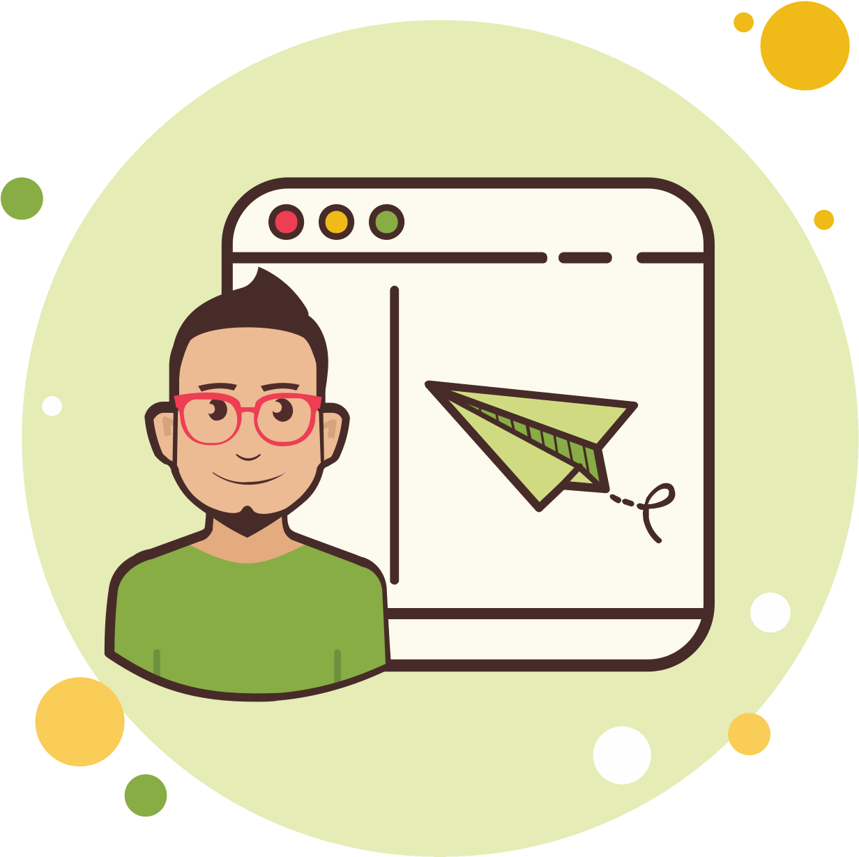 Download Man Window Paper Plane Icon - Full Size PNG Image - PNGkit