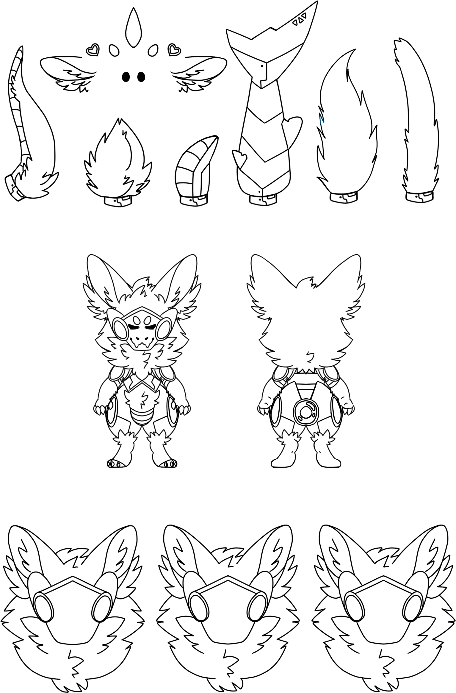 Download F2u Protogen Ref Lineart - Full Size PNG Image - PNGkit