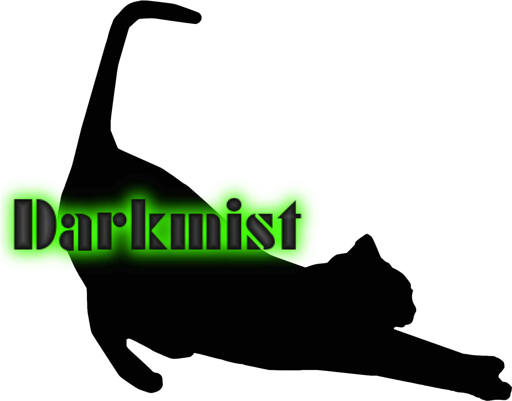 Download Cat Stretch Silhouette In Black 1 - Full Size PNG Image - PNGkit