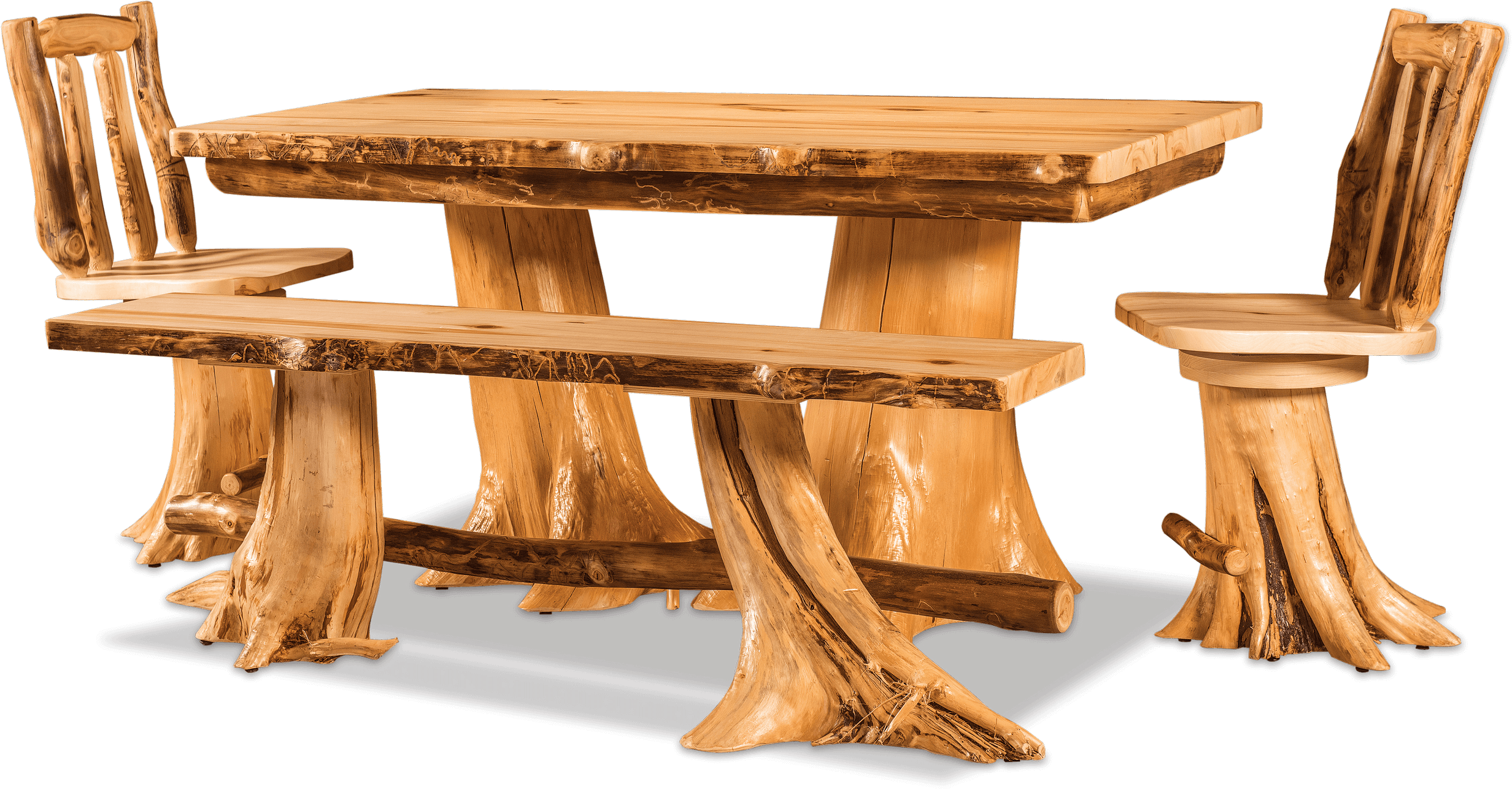 Download Double Stump Table Dining Room Log Furniture In - Dining Room ...