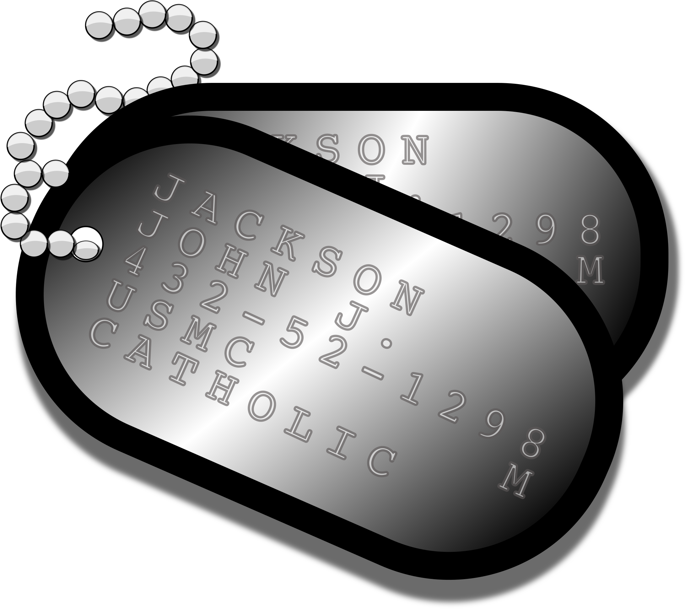 Download Transparent Military Dog Tags Png Royalty Free Stock - Custom ...