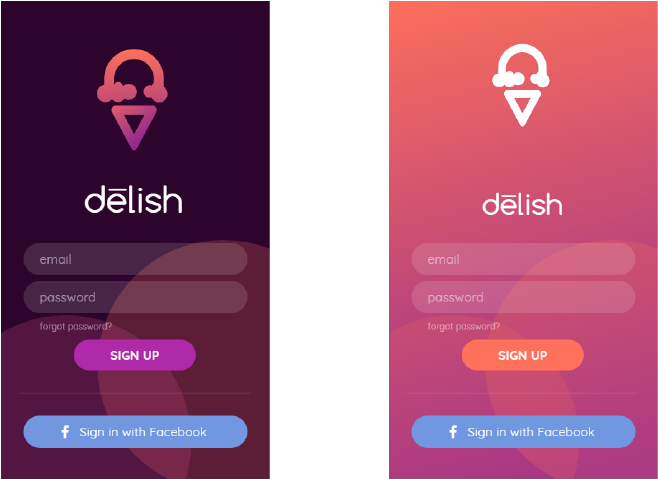 Download Delish App Login Yum Illustrator Day001 Dailyui - Full Size ...