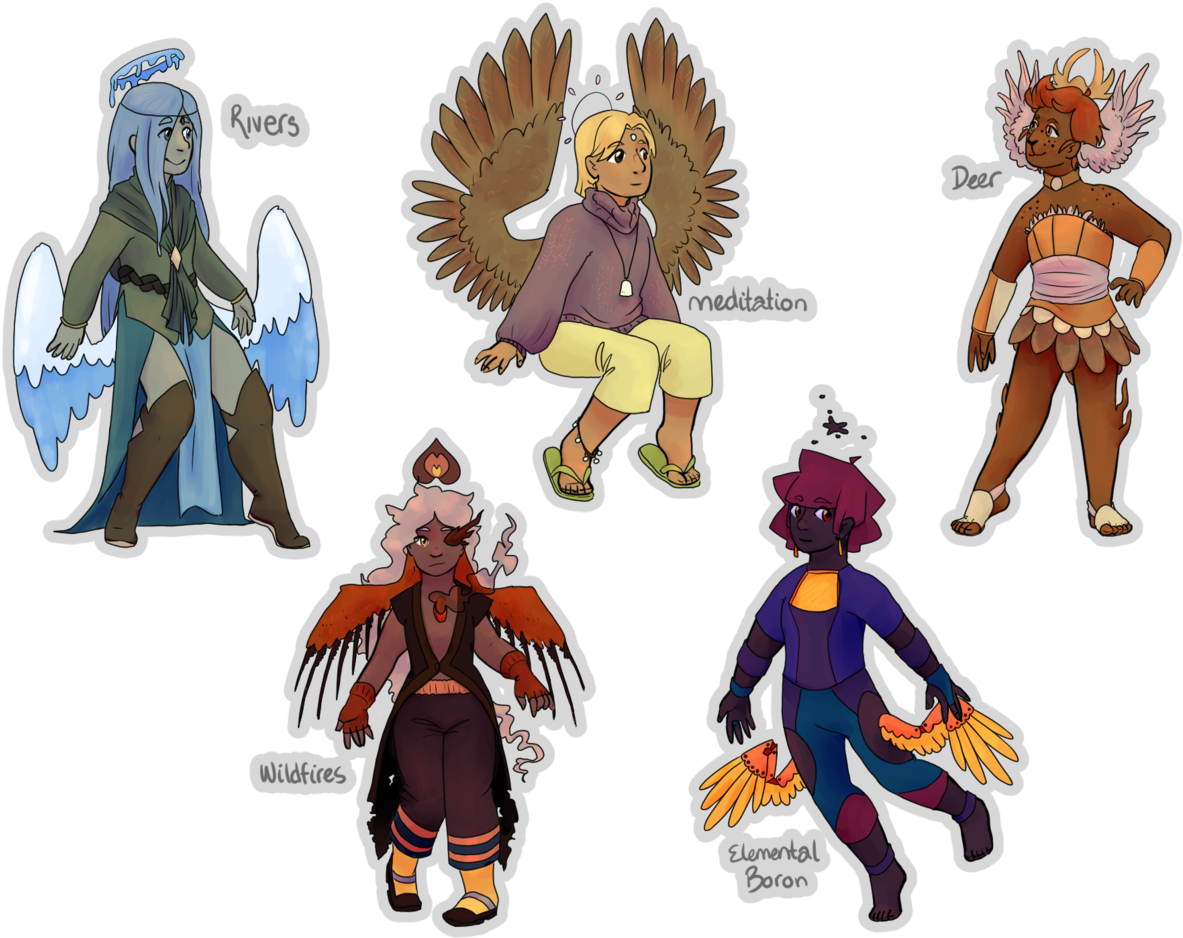Download Five Thematic Angels - Full Size PNG Image - PNGkit