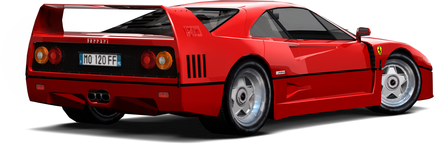 Download Ferrari F40 - Rear - Outrun - Full Size PNG Image - PNGkit