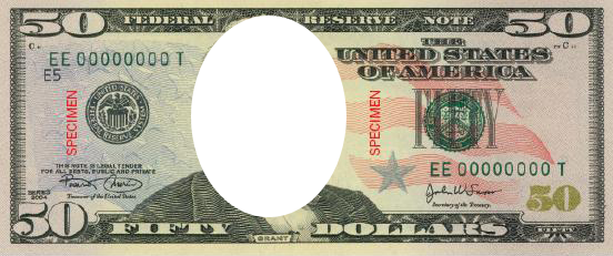 Download Blank 50 Dollar Bill Template President Is On Money Full 