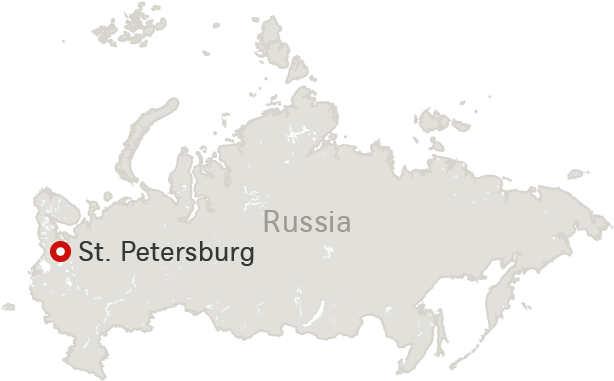Download Map Of Russia With Destination Saint Petersburg - Full Size ...