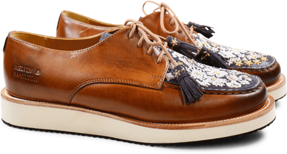 Download Derby Shoes Kelly 10 Crust Tan Suede Blue Embrodery - Full ...