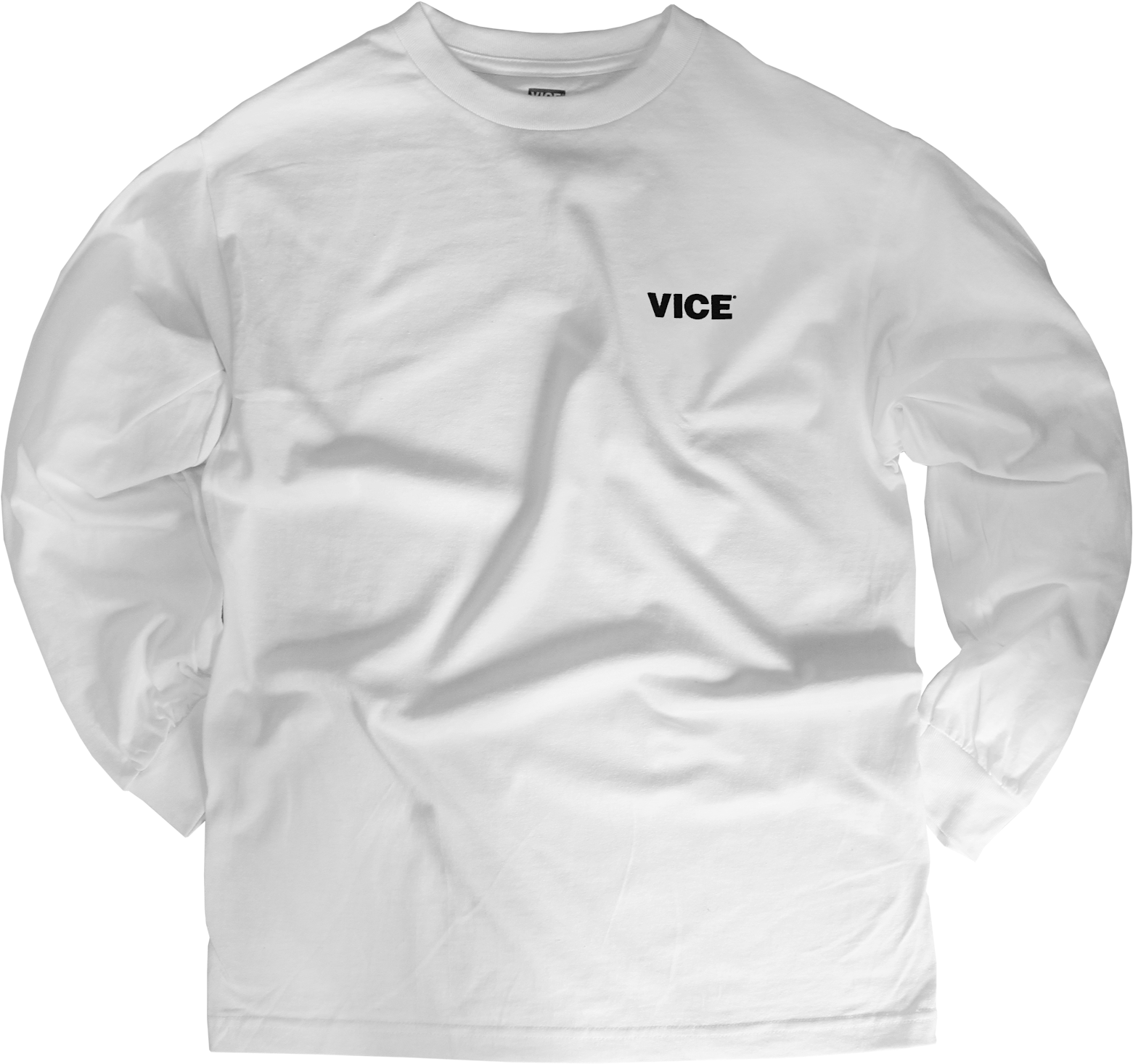 Download Vice White Long Sleeve T Shirt - Full Size PNG Image - PNGkit