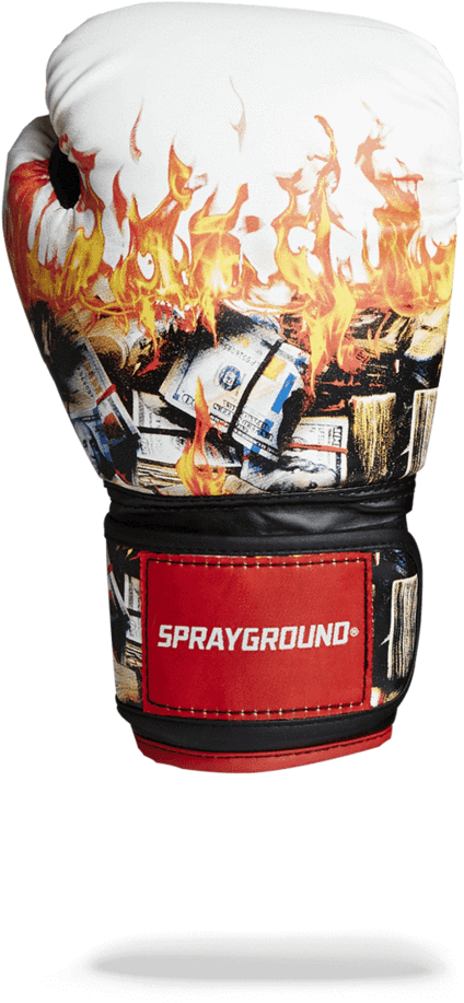 Download Sprayground- White Fire Money Boxing Gloves Boxing - Full Size ...