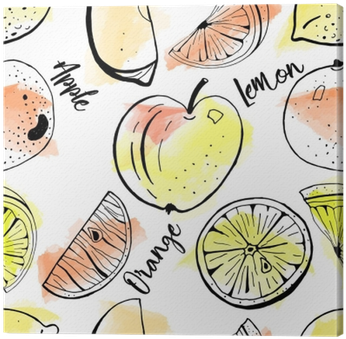 Download Vector Seamless Pattern Of Hand Drawn Apple, Orange ...