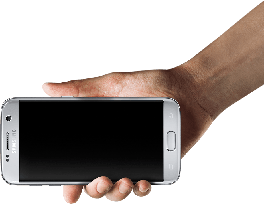 Download Defined Hand Holding Galaxy S7 Edge Horizontally - Hand ...