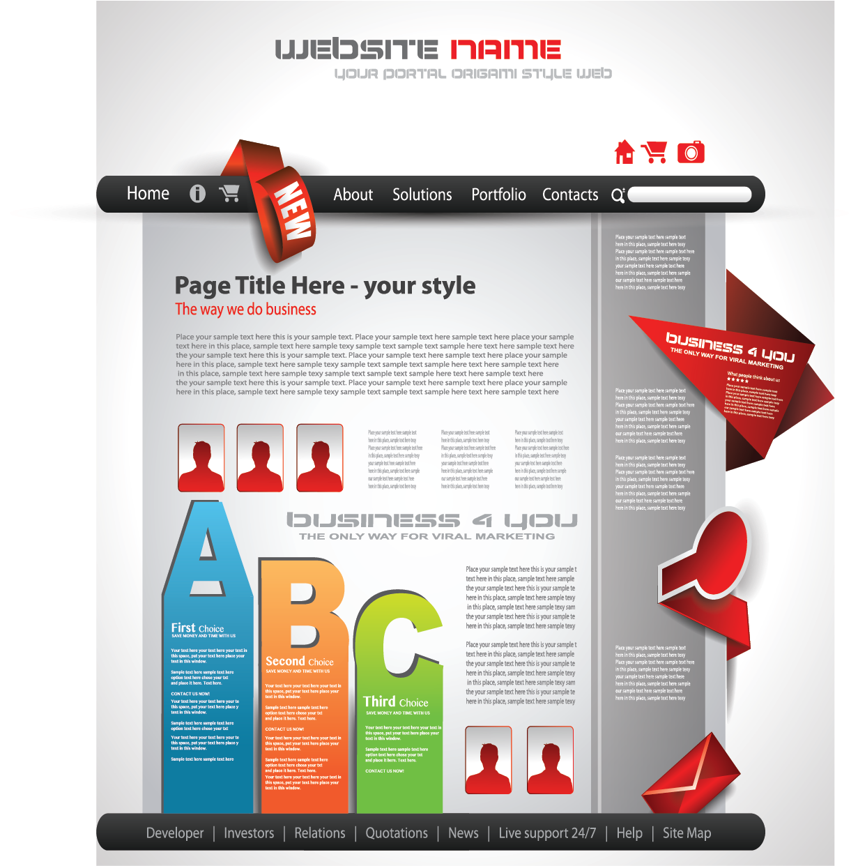 Download Check Out My @behance Project - Web Template - Full Size PNG ...