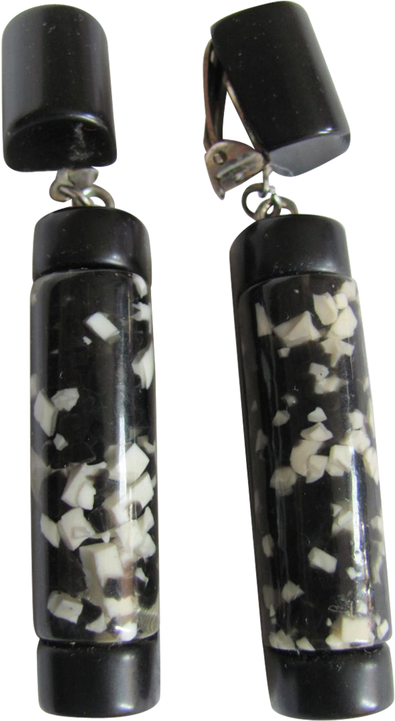Download Art Deco Black Bakelite And Lucite Confetti Chunky - Full Size ...