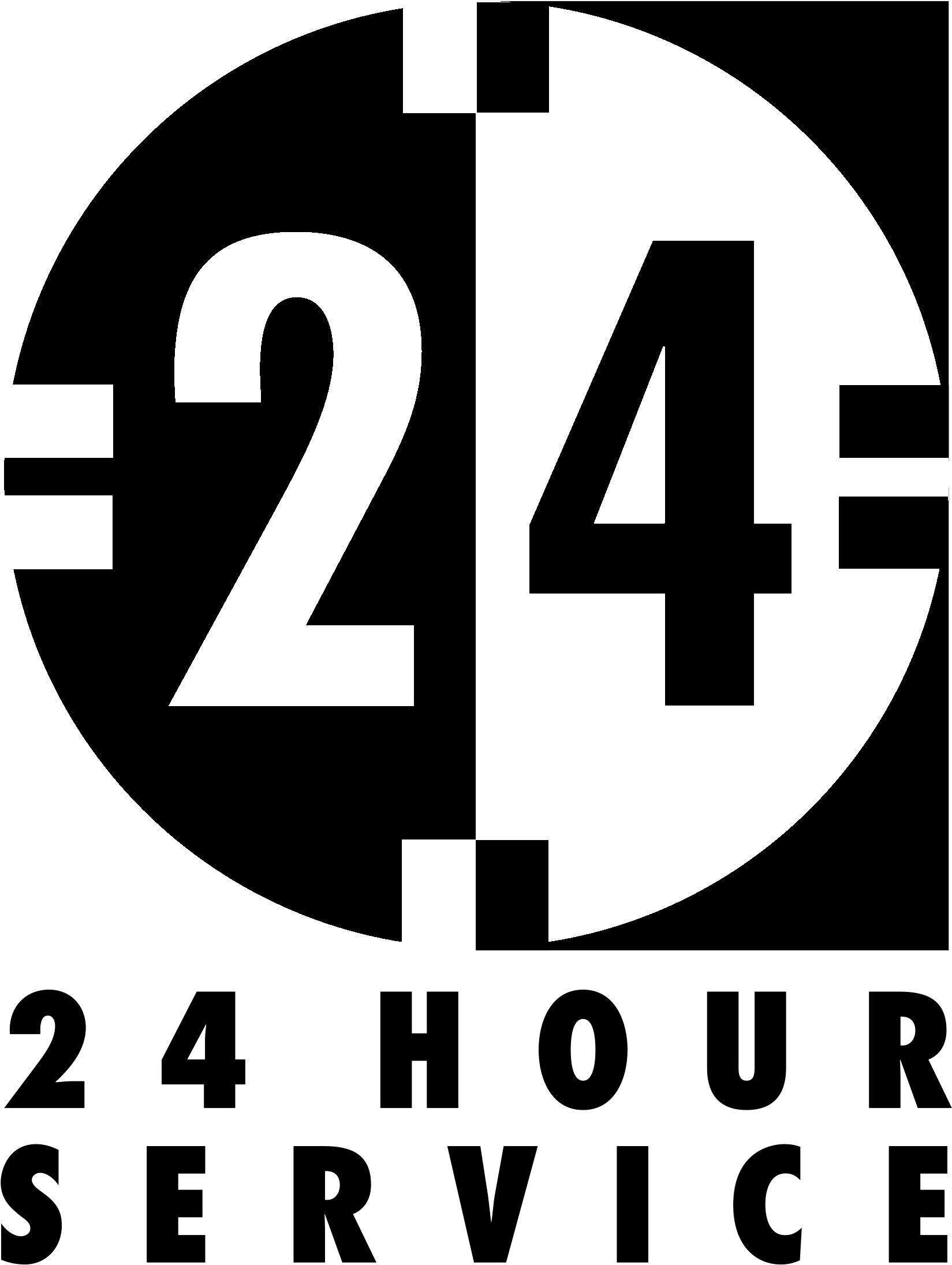 Download 24 Hour Service Logo Black And White - Full Size PNG Image ...