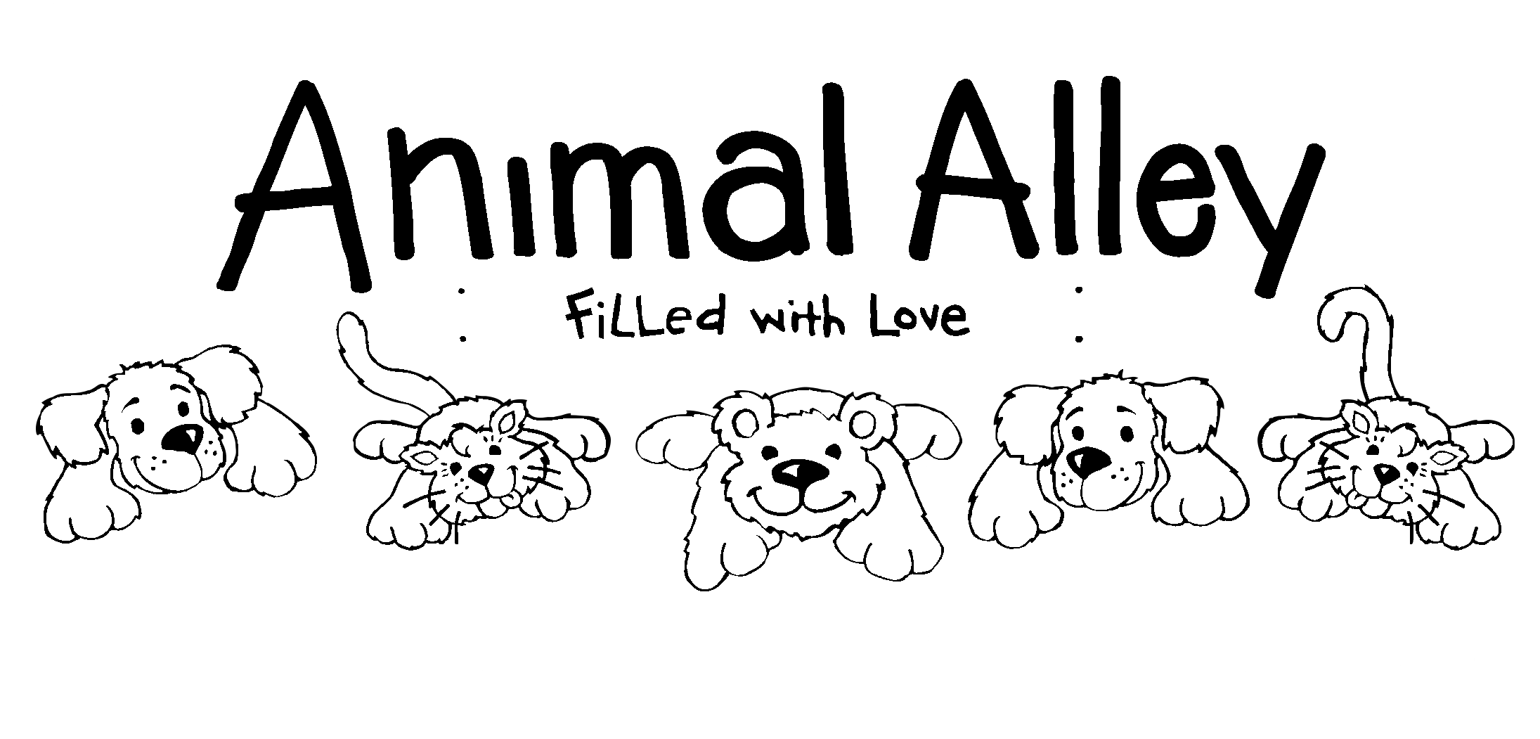 Download Animal Alley 01 Logo Black And White - Full Size PNG Image ...