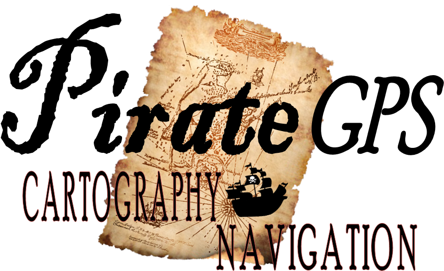 Download Pirate Map With A Small Black Pirate Ship - Full Size PNG ...