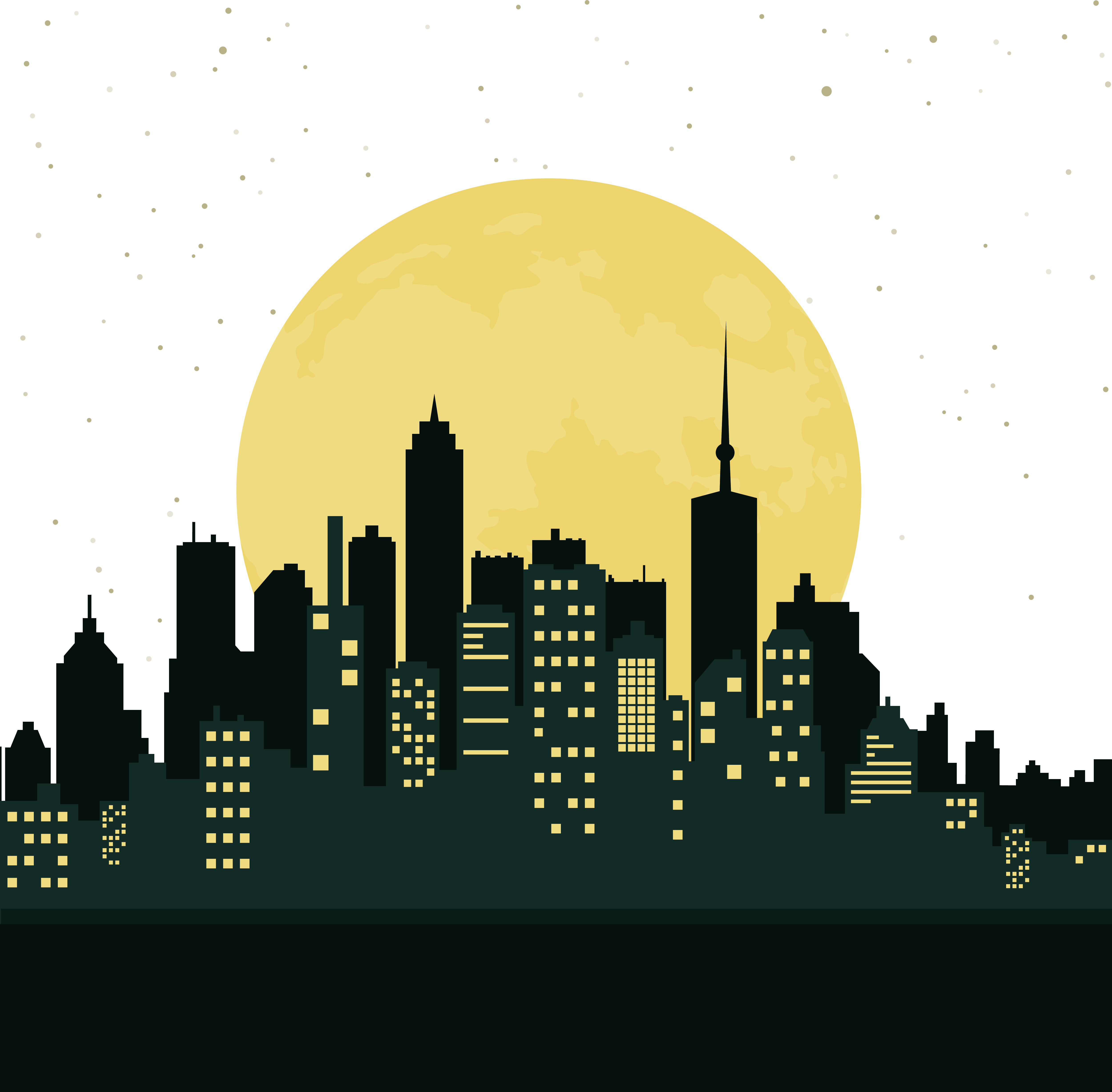 Download Transparent The Night Sky Of The City - Night City Vector Png ...