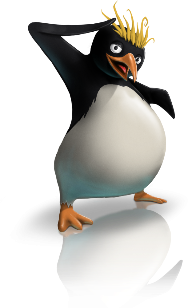 Download Macaroni Penguin - Penguin With Hair Cartoon - Full Size PNG ...