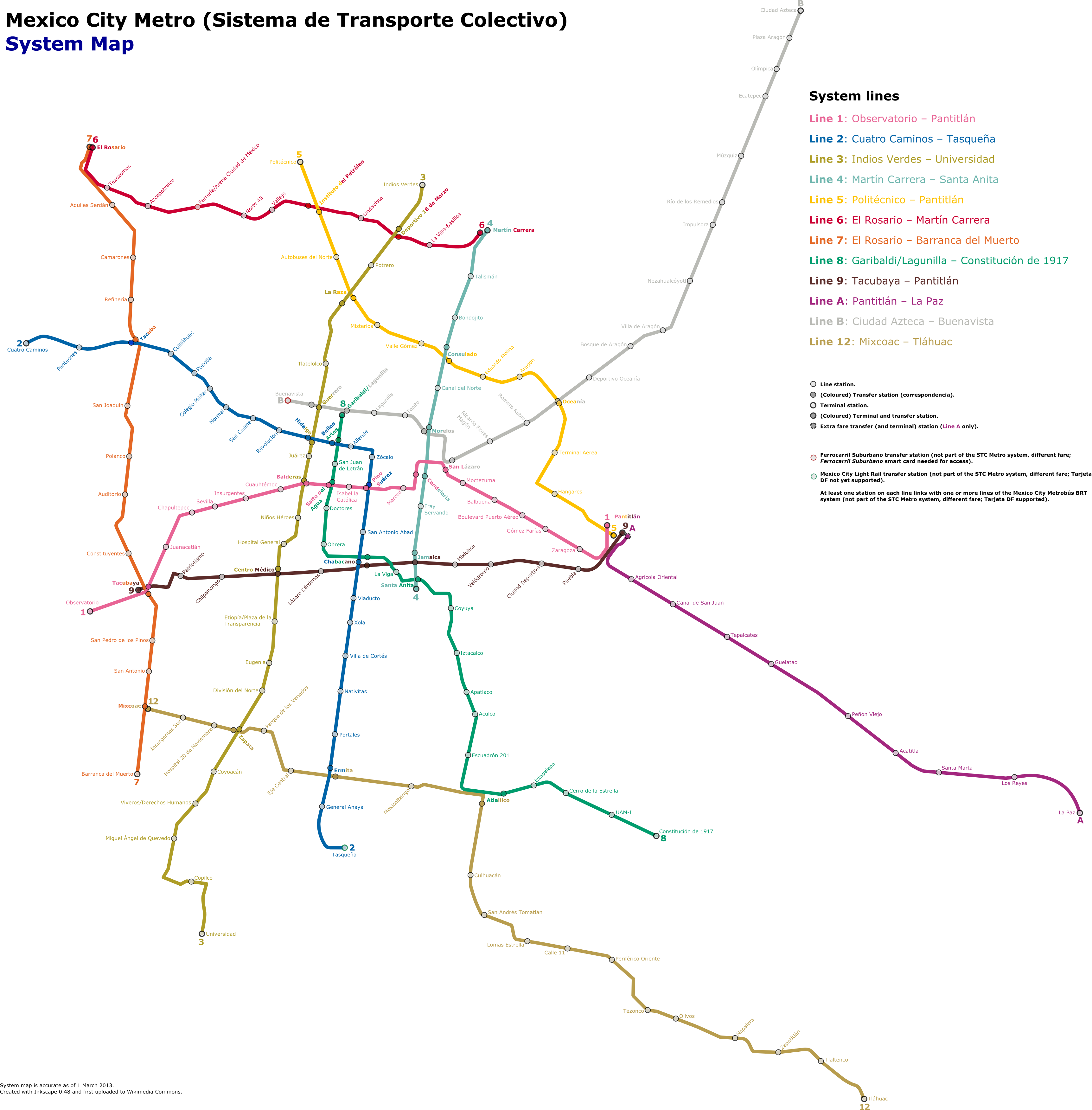 Download Mexico City Metro System Map - Full Size PNG Image - PNGkit