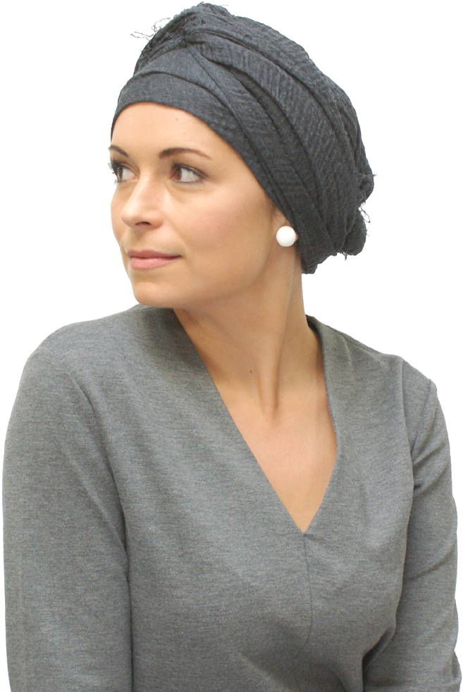 Download Dark Grey Chemo Head Scarf - Full Size PNG Image - PNGkit