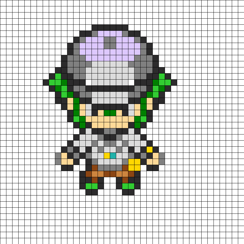 Download N Sprite From Pokemon Perler Bead Pattern - Full Size PNG ...