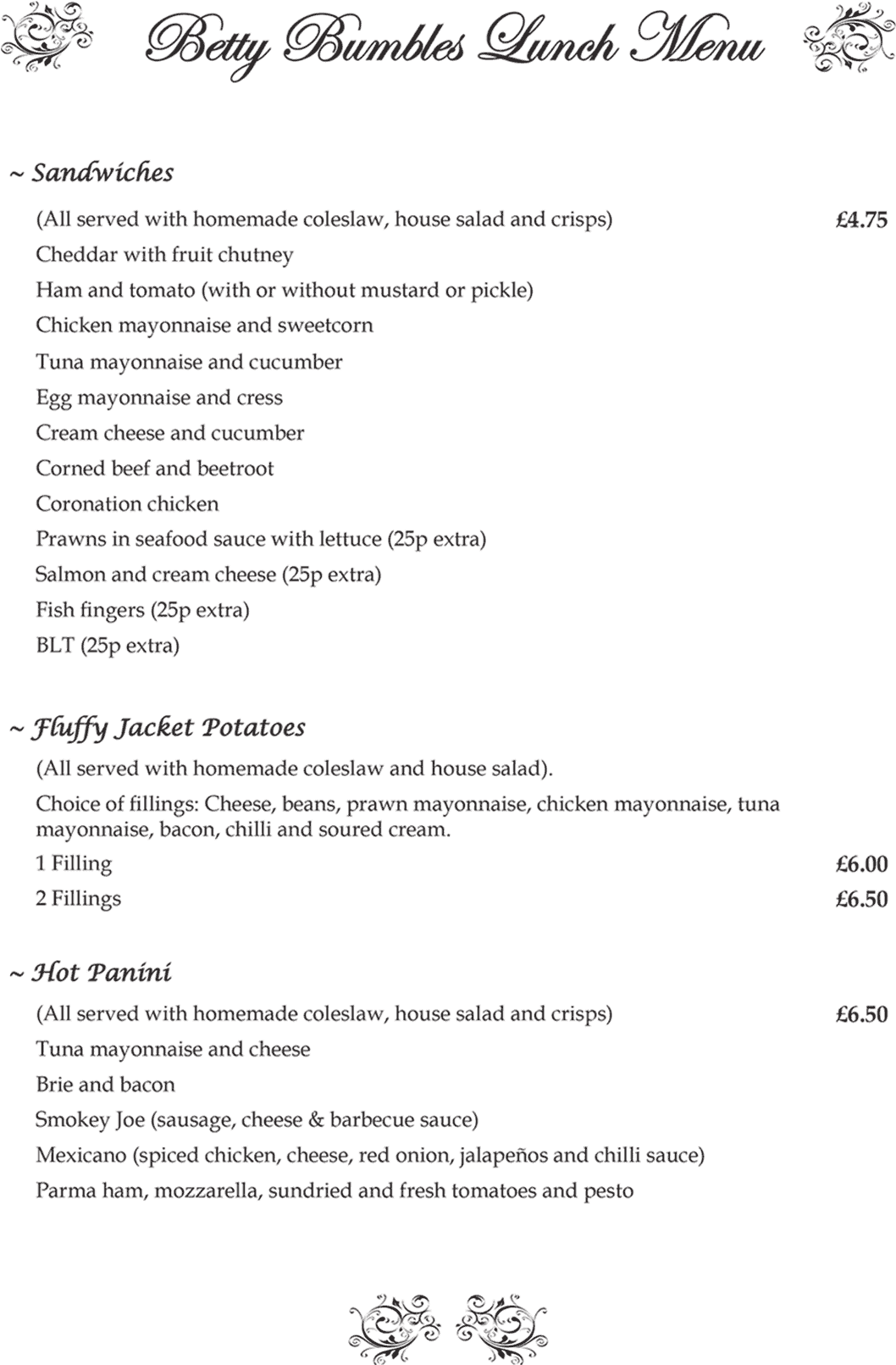 Download Betty Bumbles Menu - Full Size PNG Image - PNGkit