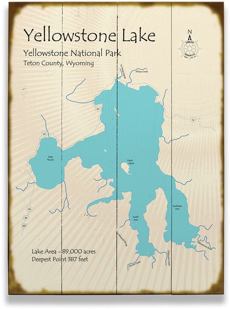 Download Yellowstone Lake Map Sign - Full Size PNG Image - PNGkit