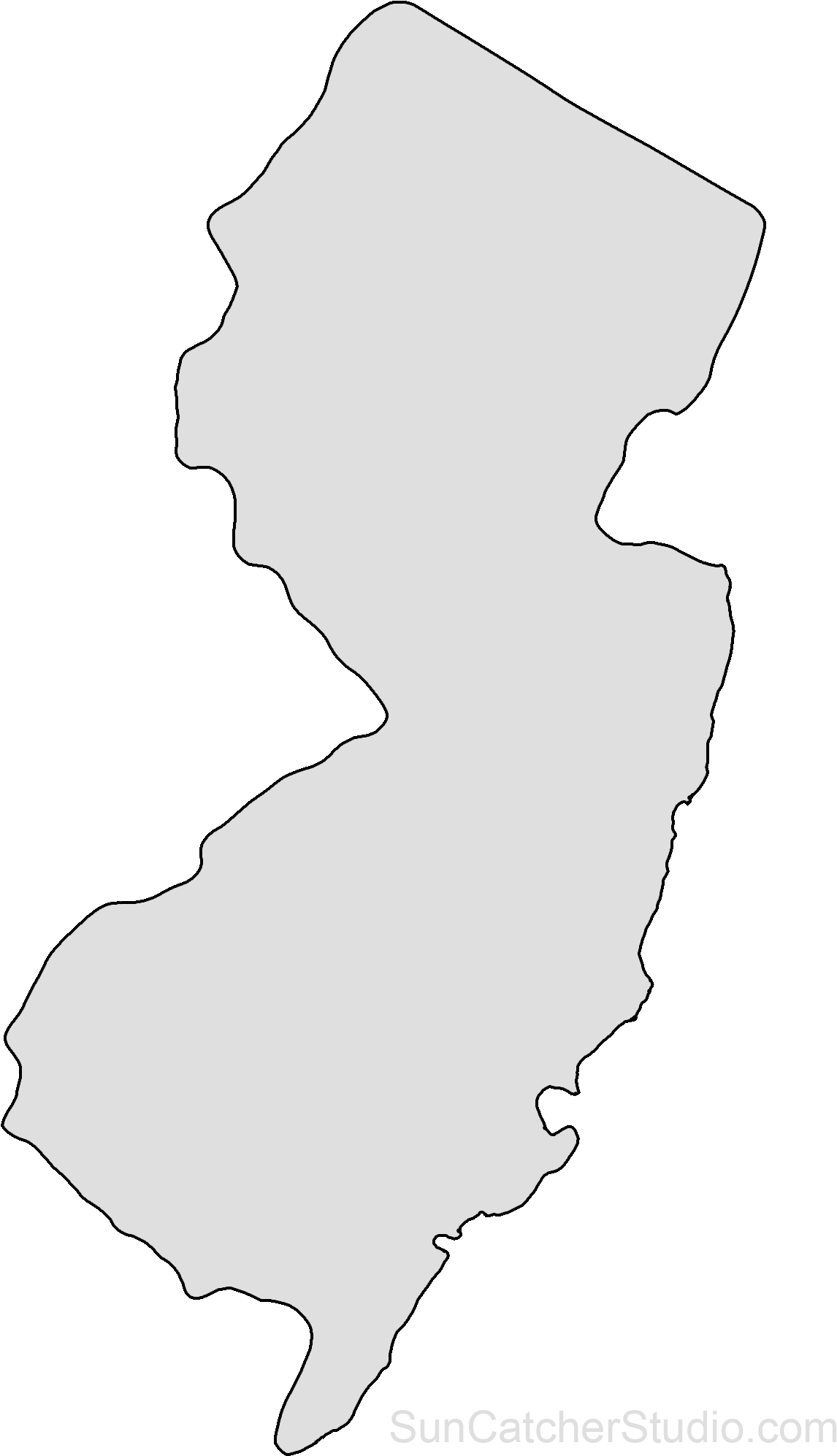 Download New Jersey Map Outline Png Shape State Stencil Clip - New ...