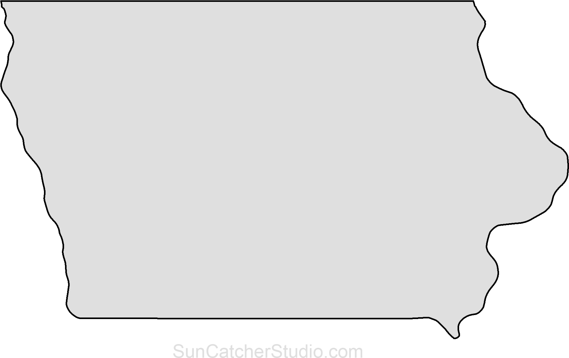 Download Iowa Map Outline Shape State Stencil Clip Art Scroll - Full ...