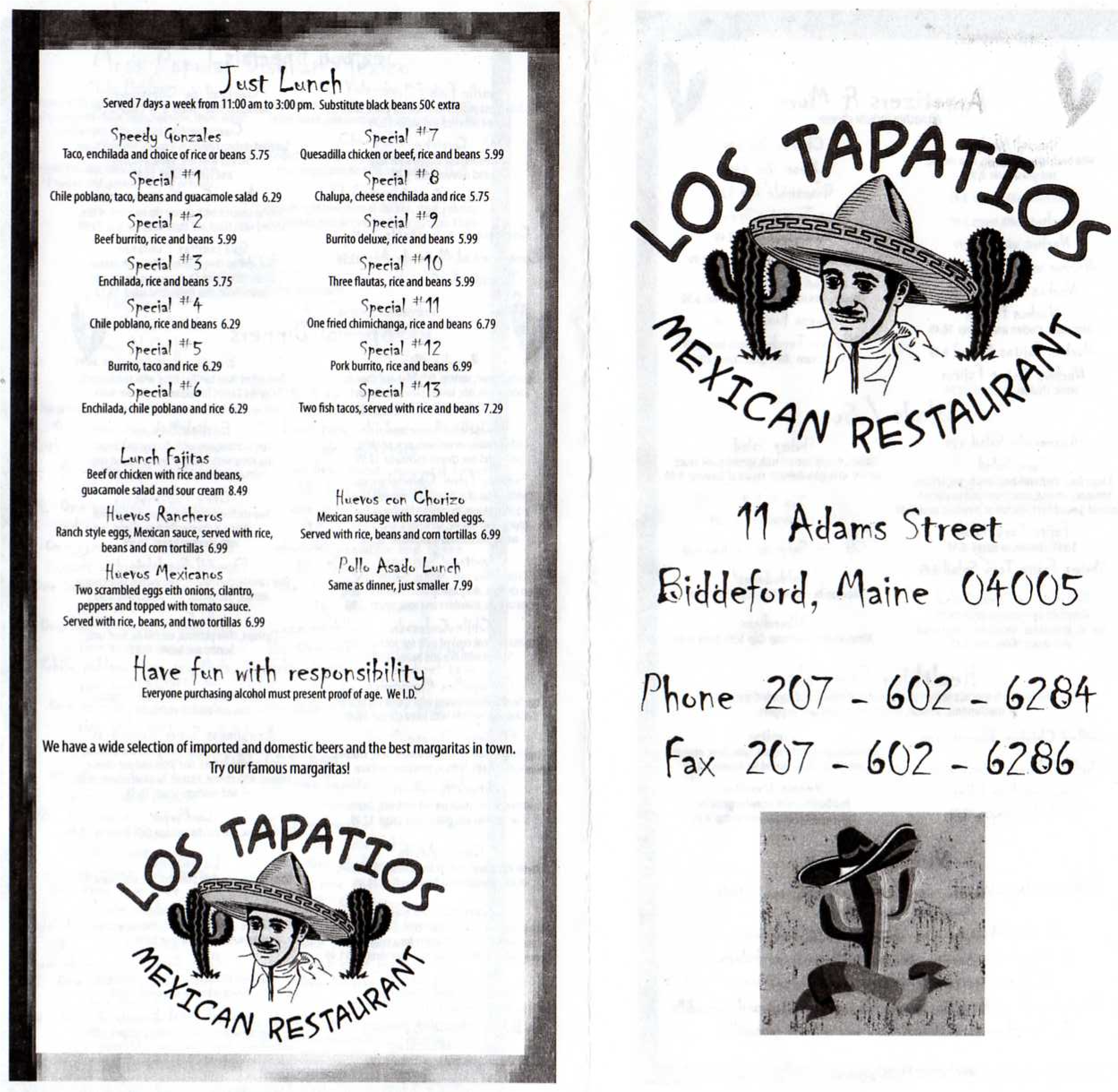 Download Los Tapatios Menu - Full Size PNG Image - PNGkit