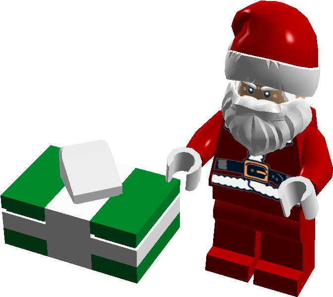 Download Santa With Present - Full Size PNG Image - PNGkit