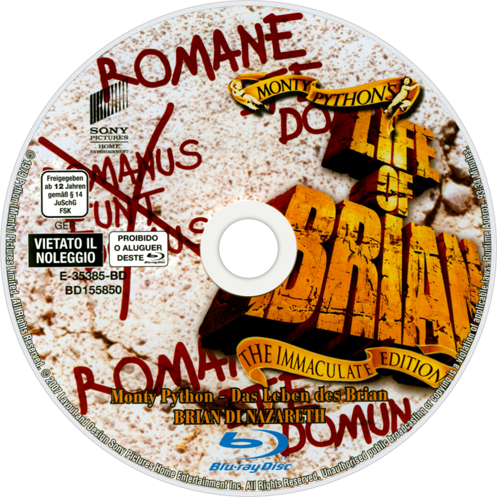 Download Monty Python's Life Of Brian Bluray Disc Image - Full Size PNG ...