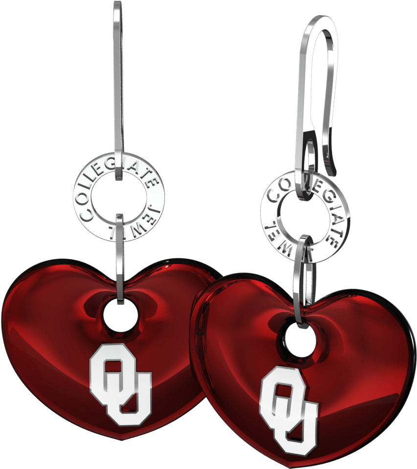 Download Ou Heart Earrings - Full Size PNG Image - PNGkit
