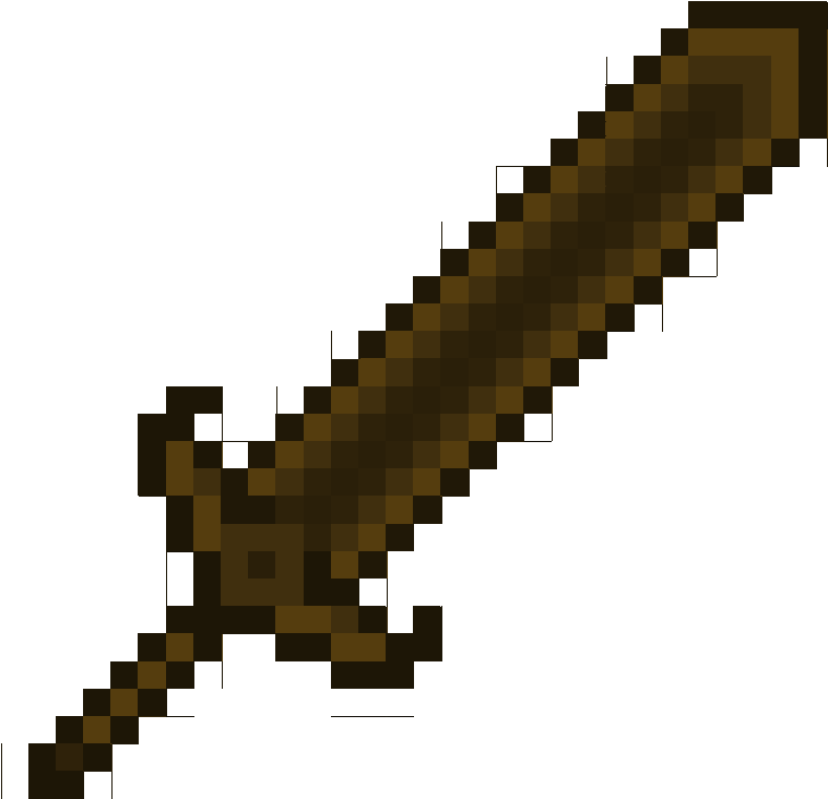 Minecraft Wood Sword Pixel Art