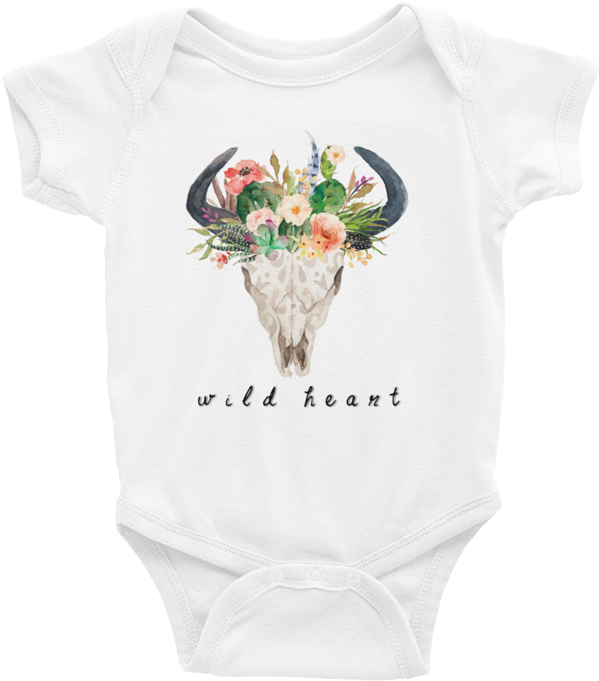 Download Boho Western Watercolor Infant Baby Onesie Cow Skull - Baby Clothes Quilt | Nanas ...