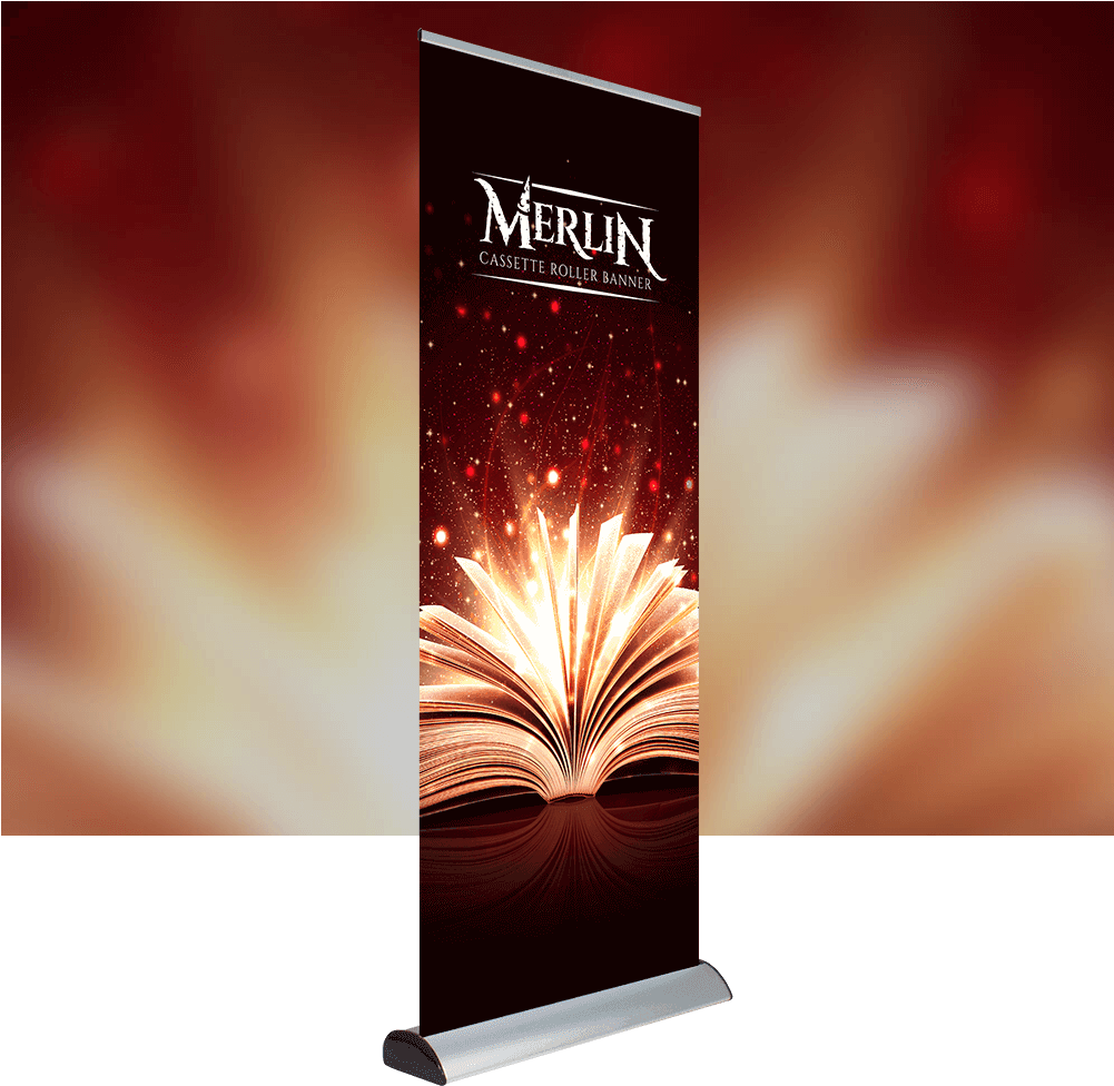 Download Merlin Roller Banner With Replaceable Graphics - Full Size PNG ...