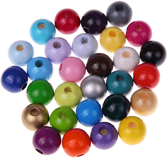 Download 60 Round Beads 10mm - Holzperlen D: 10 Mm Blau 56 Stück, Mit ...