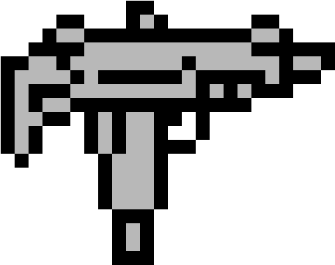 Download Uzi - Gun Pixel Art Png - Full Size PNG Image - PNGkit